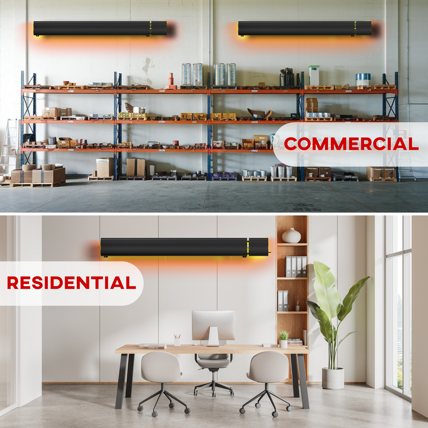 3000w Infrared 6FT Bar Heater - High Power & High Efficiency